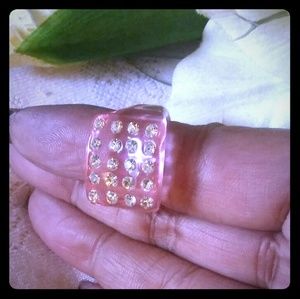 Jewelry | Vintage Transparent Pink Lucite Ring | Poshmark